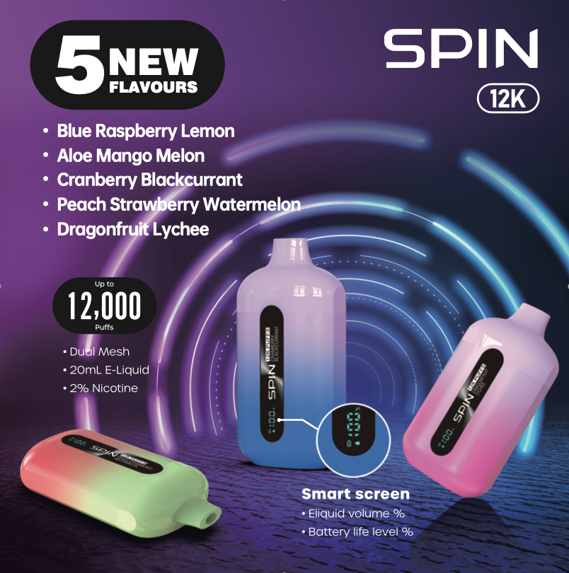 SPIN 12K: Indulge in 5 New Flavours!– Best Vapes